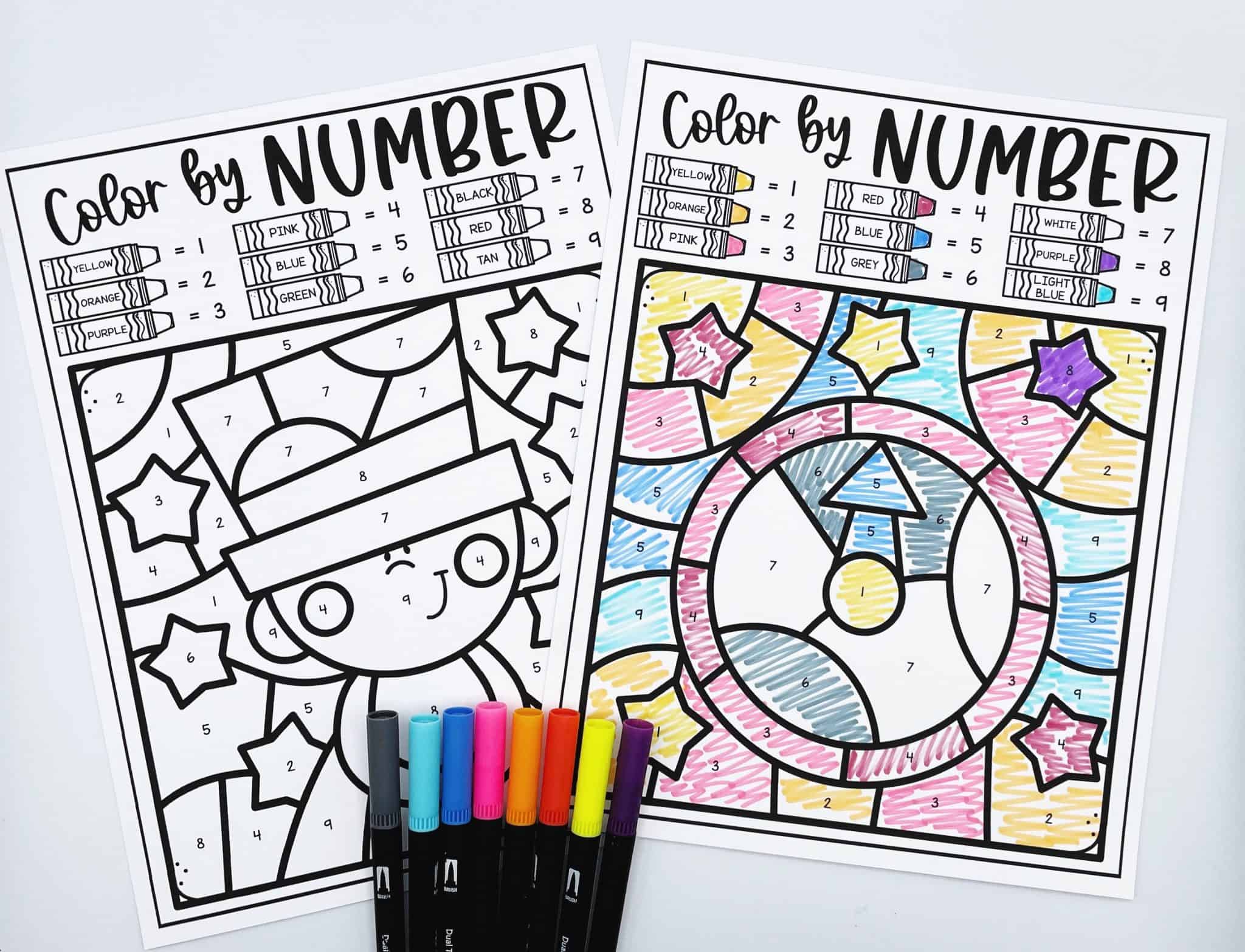 New Year's Color by Number Free Printable