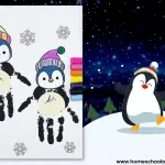 Christmas Penguin Handprint Art (Free Printable)
