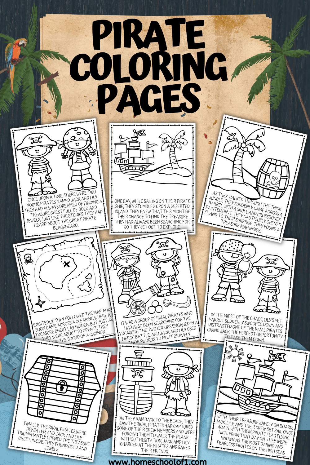 Free Pirate Coloring Pages for Kids (Printable Storybook)