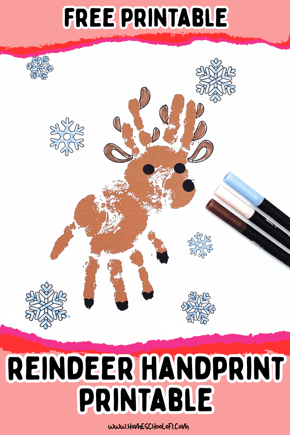 Free Reindeer Handprint Template Perfect For Christmas