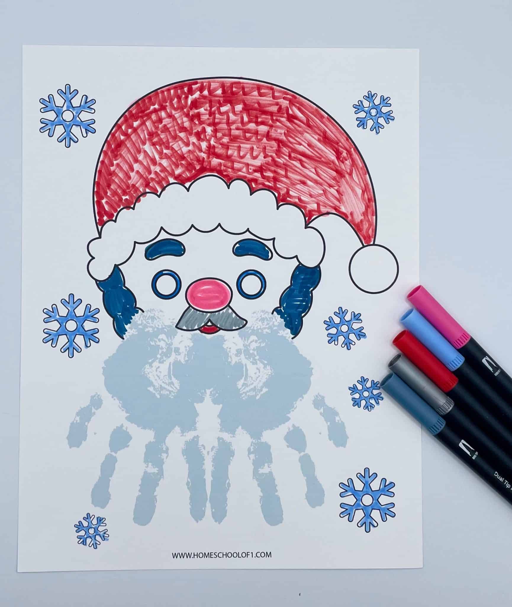 Free Festive Santa Handprint Template