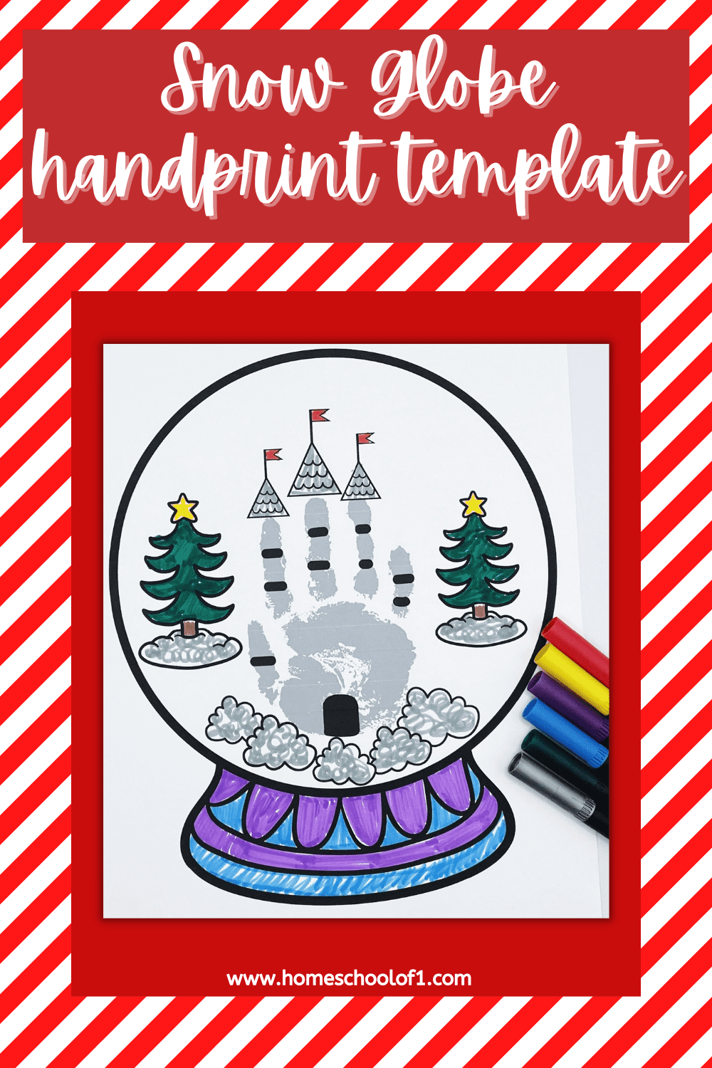 Christmas Handprint Snow Globe Printable