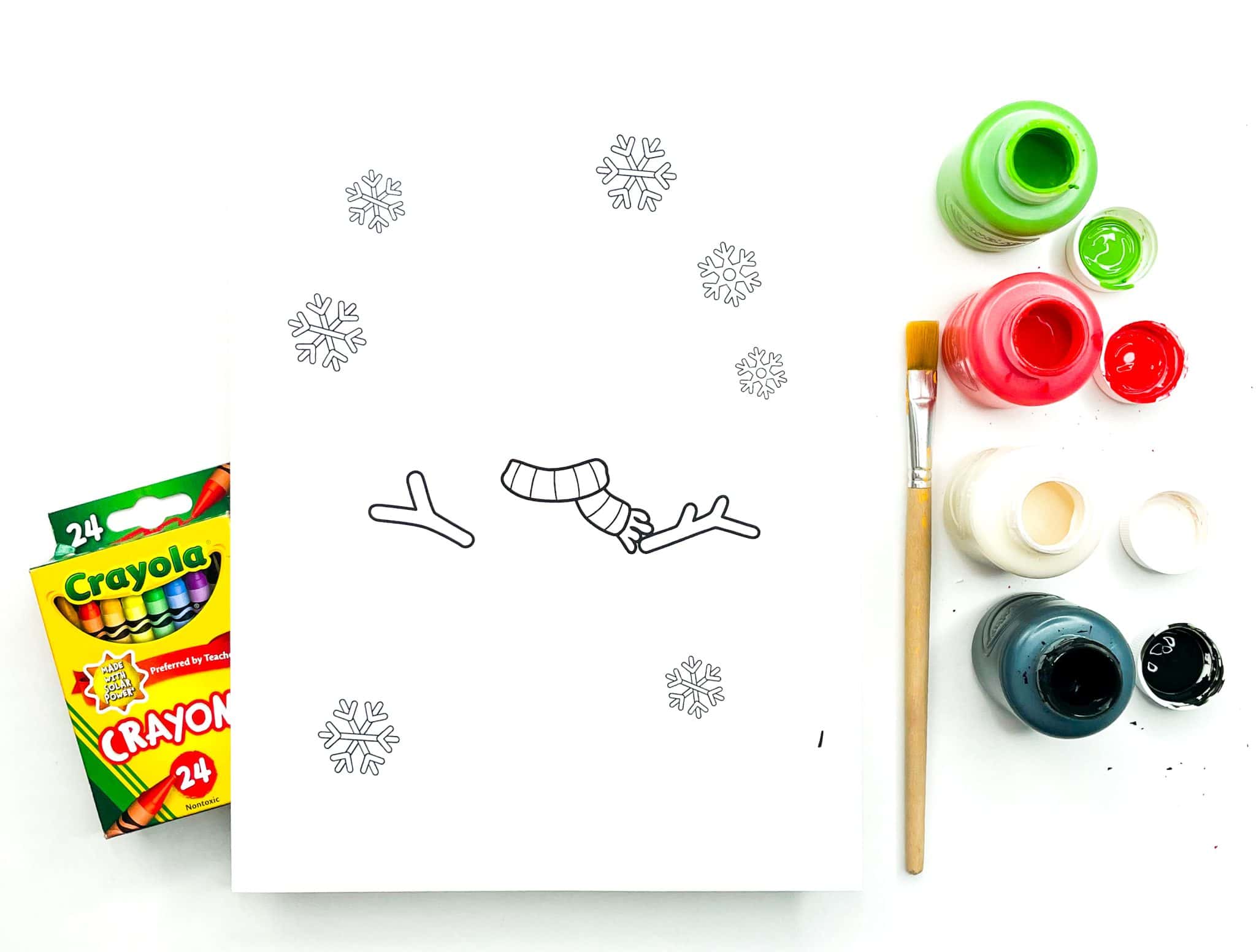 Free Snowman Handprint Template for Preschoolers