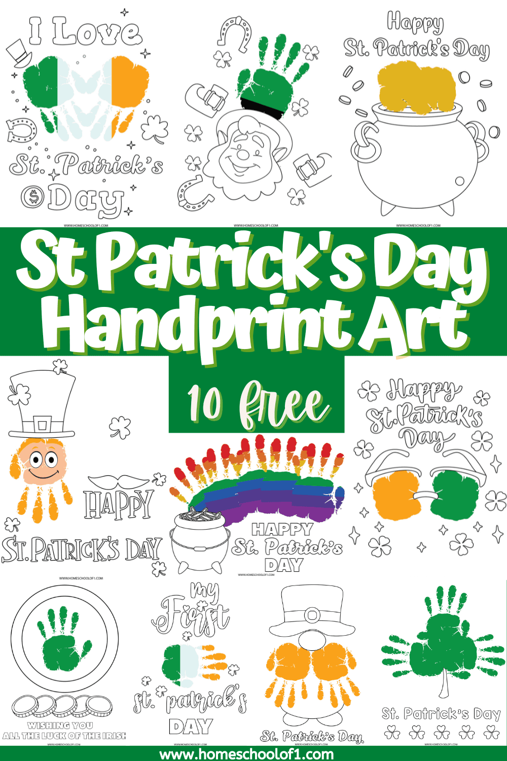 St Patrick's Day Handprint Art (10 Free Printables)