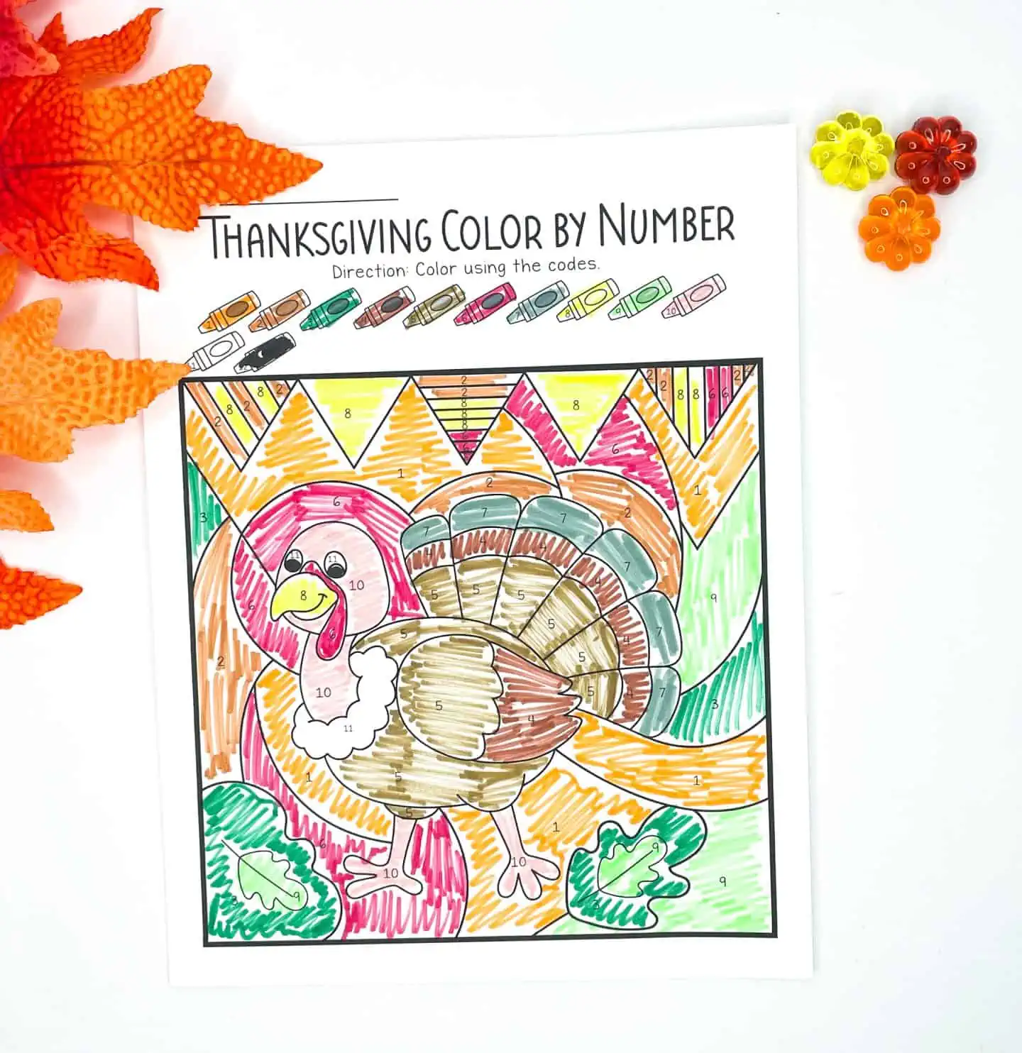 Thanksgiving Color By Number Printables (8 Free Pages)