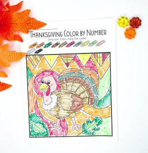 Thanksgiving Color By Number Printables (8 Free Pages)