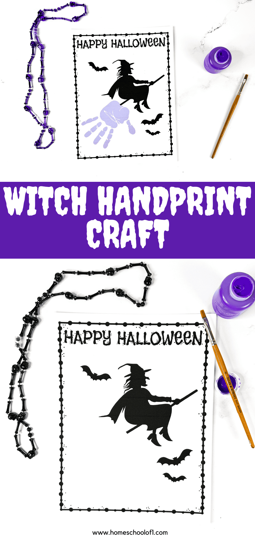 Free Witch Handprint Craft Printable for Halloween