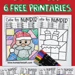 6 Free Christmas Color by Number Printables for Festive Fun