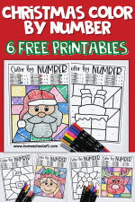 Christmas Color by Number Printables (6 Free Festive Images)