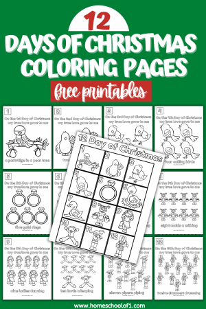 Free 12 Days of Christmas Coloring Pages - Homeschool of One