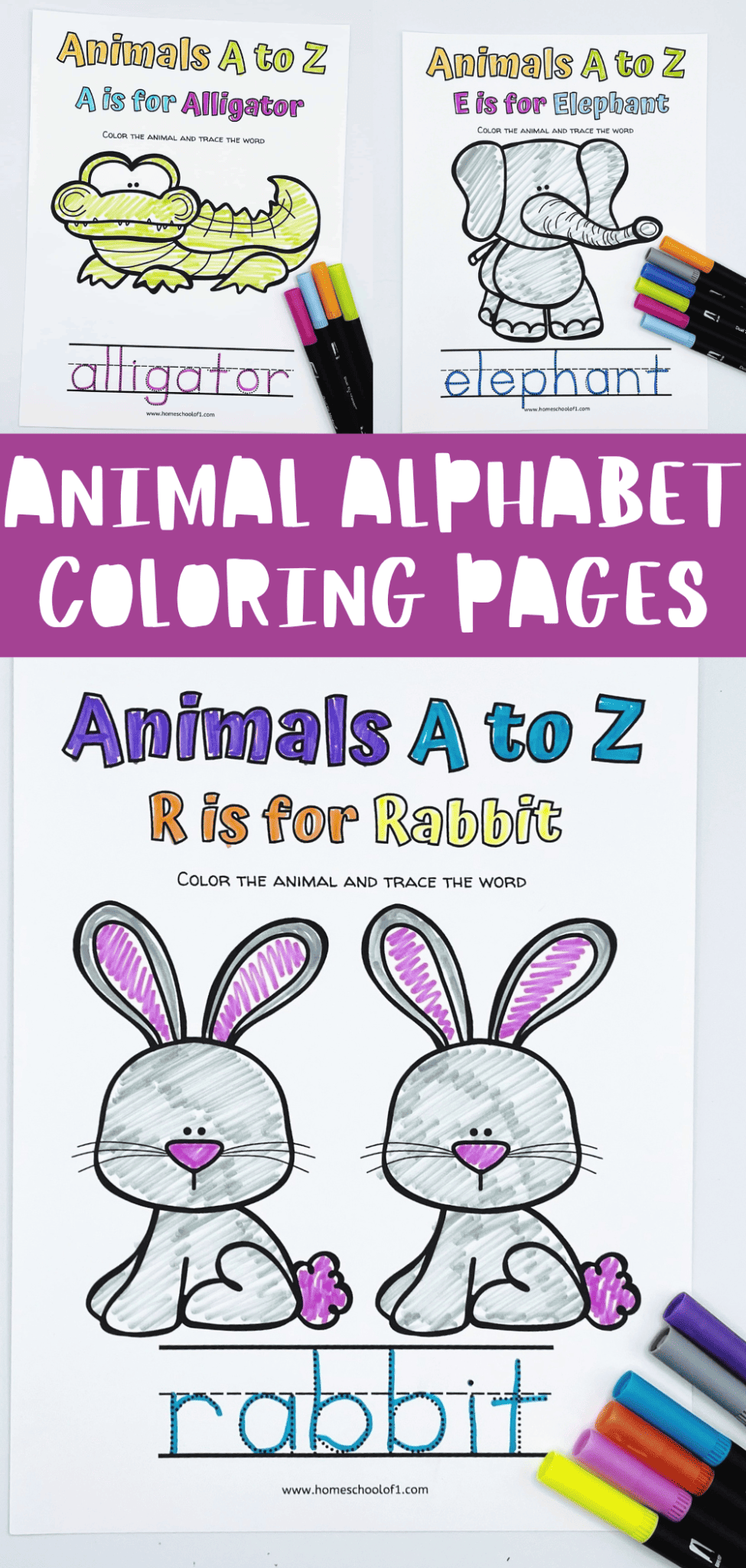 Free Alphabet Animals Coloring Pages | Fun & Educational
