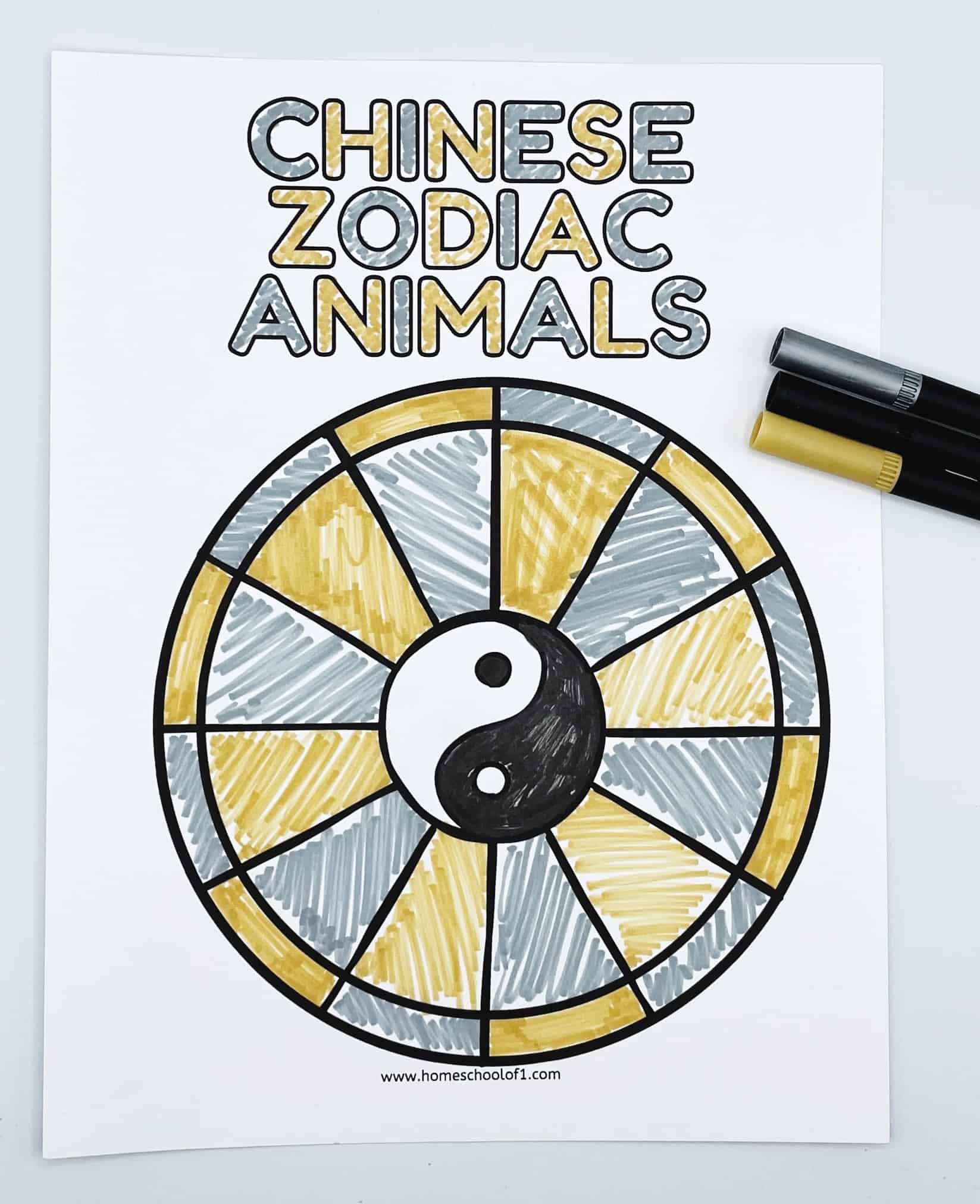 Free Chinese Zodiac Coloring Pages for Kids