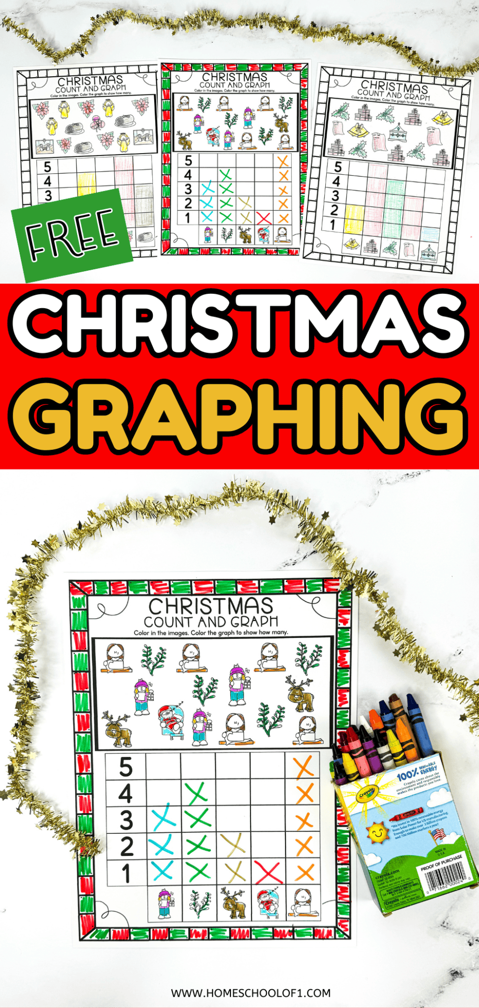Christmas Graphing Worksheet | Count & Color (3 Free Printables)