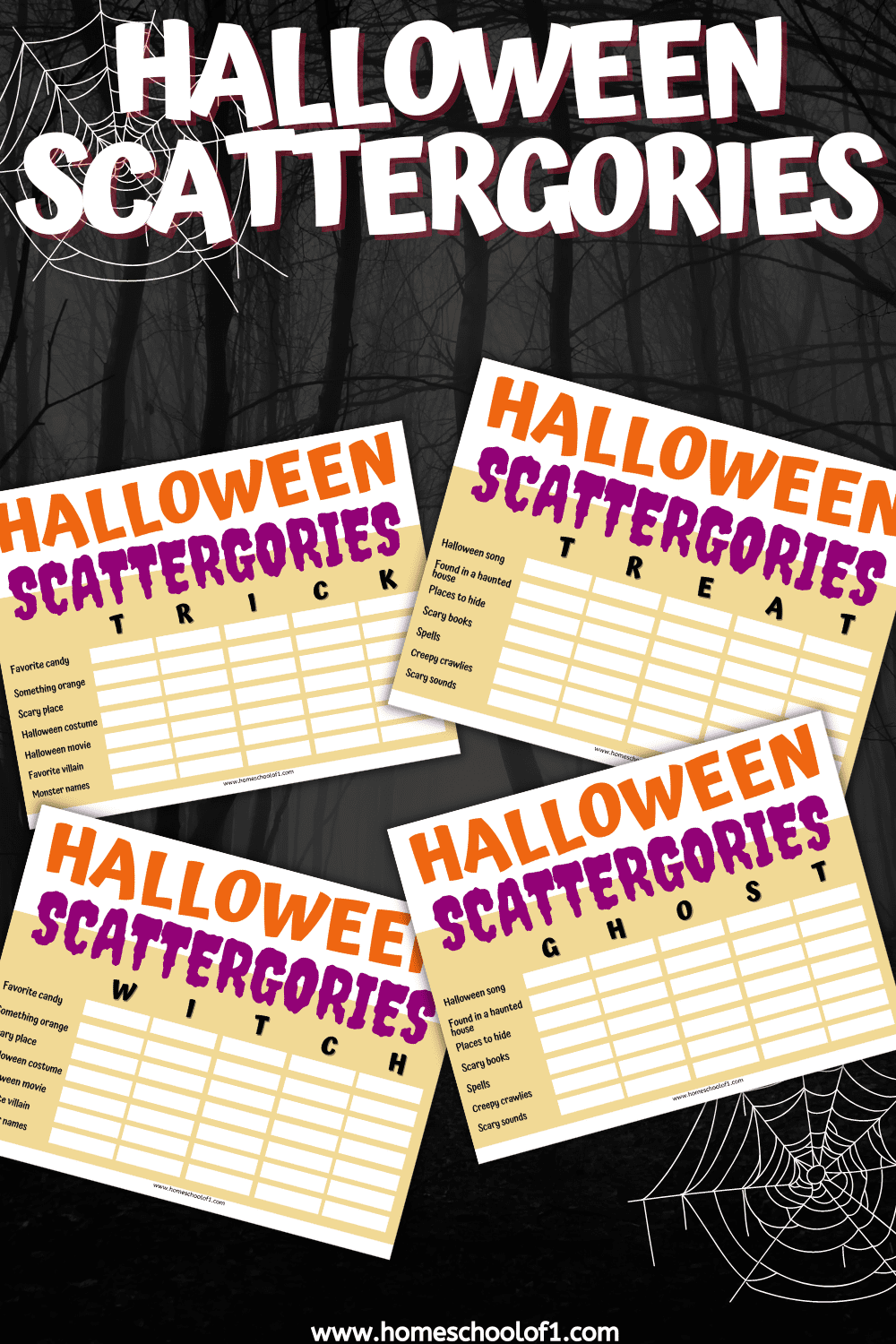 Free Halloween Scattergories Printable Game