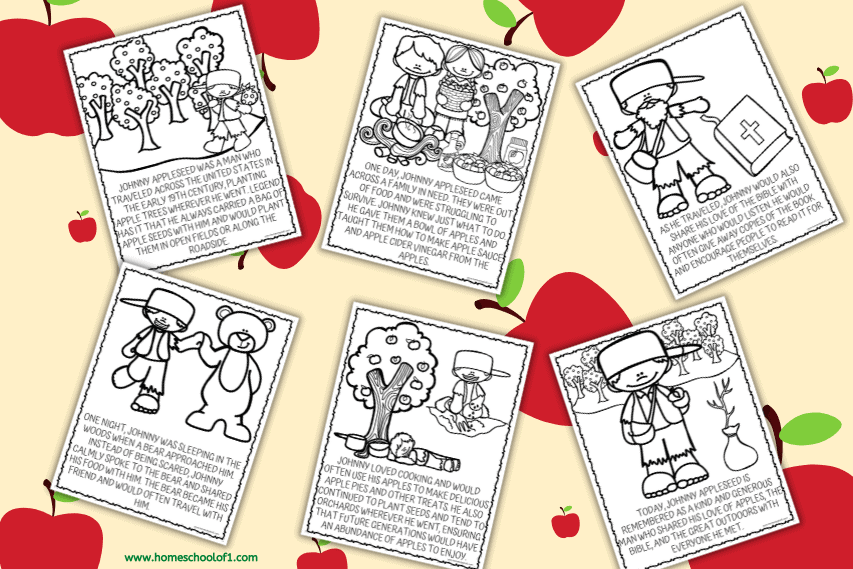 Free Johnny Appleseed Coloring Page for Kids