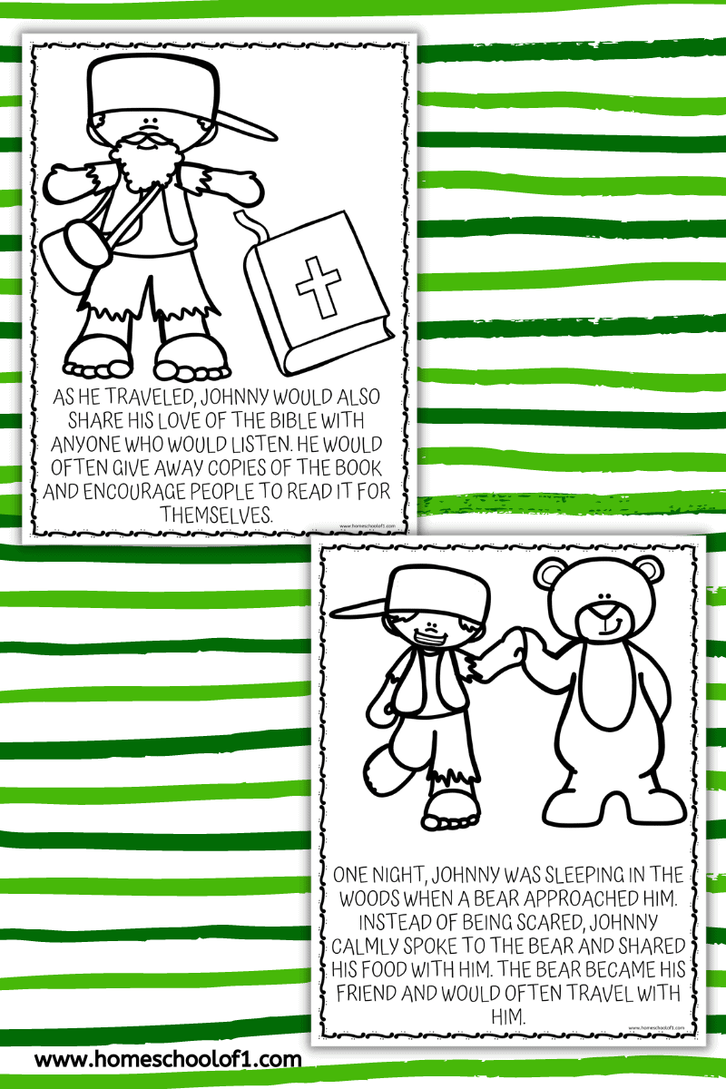 Free Johnny Appleseed Coloring Page for Kids