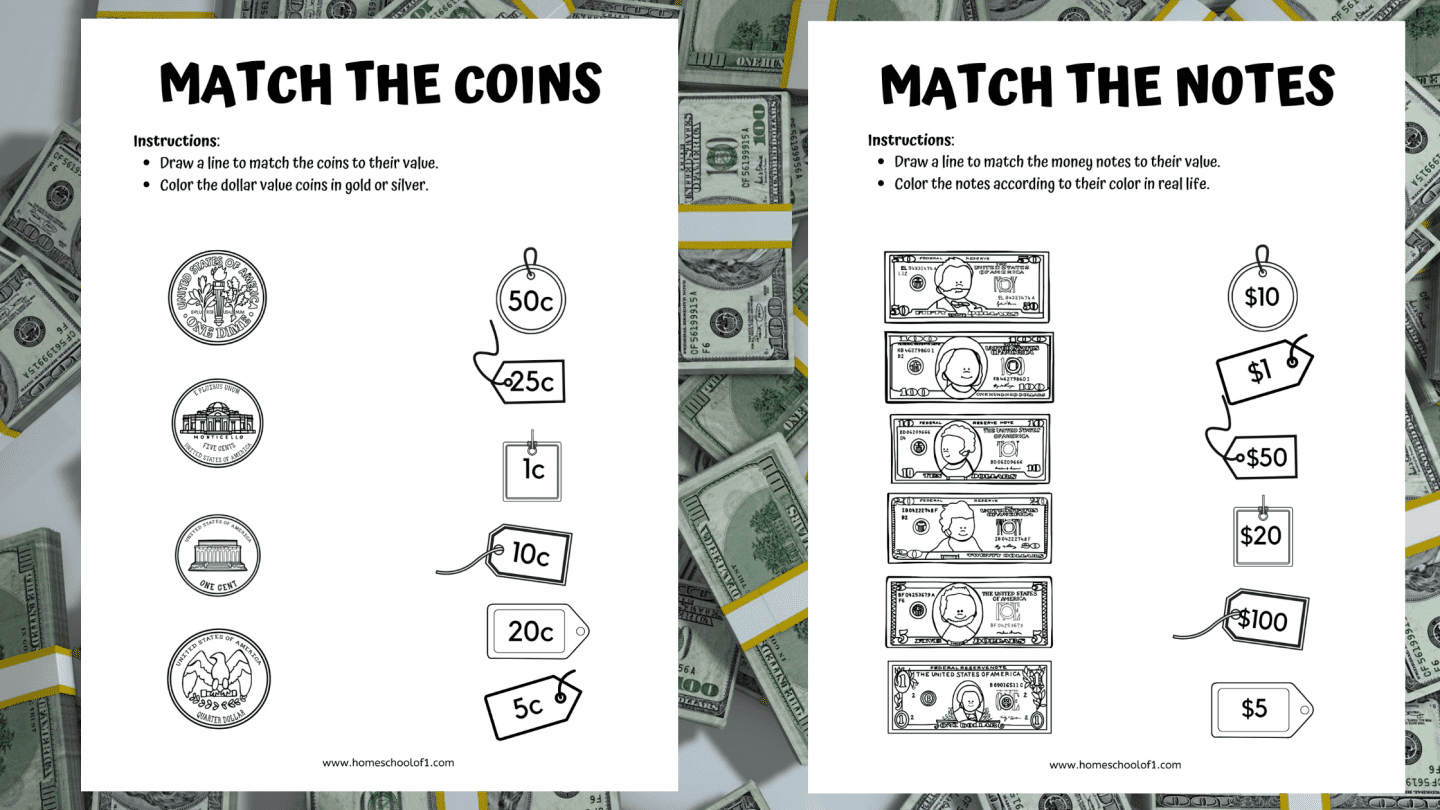 14 Free Money Worksheets For Kids of All Ages