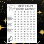 Free New Year's Word Search Printable