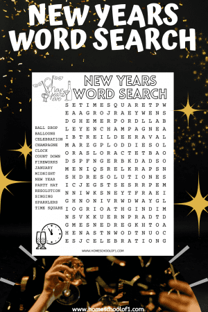Free New Year's Word Search Printable