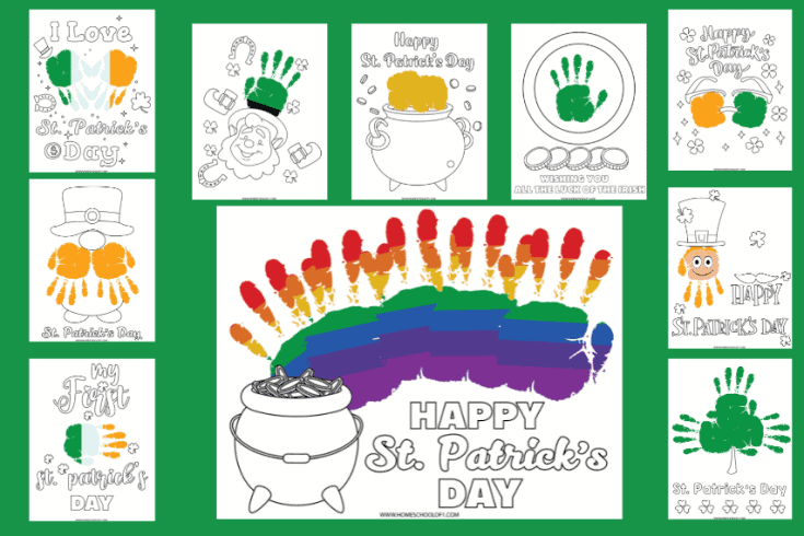 St Patrick's Day Handprint Art (10 free templates)