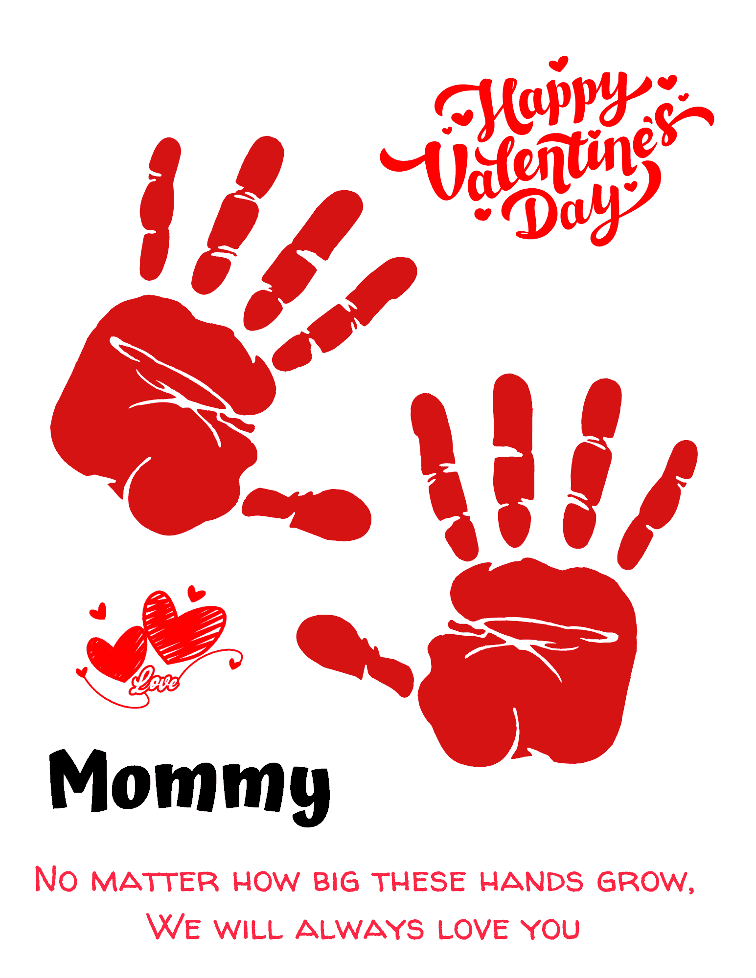Valentine's Day Handprint Templates (8 Free Printables)
