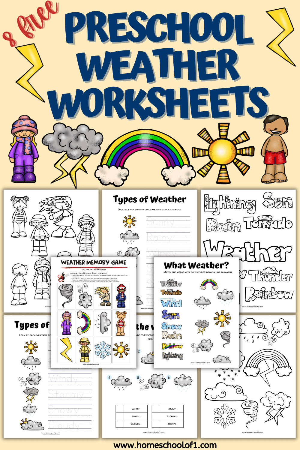 8 Free Preschool Weather Worksheets Homeschool Of One