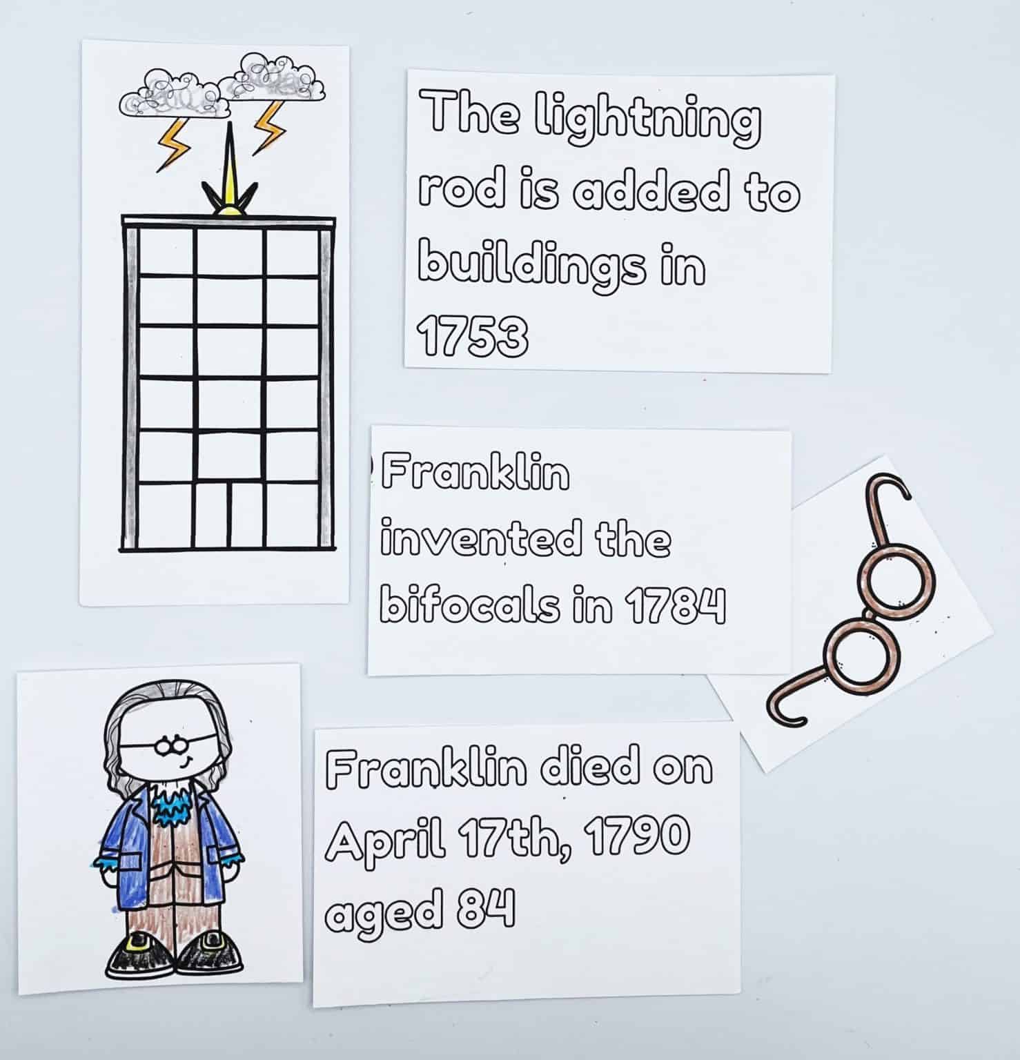 Free Benjamin Franklin Coloring Page & Timeline Worksheet