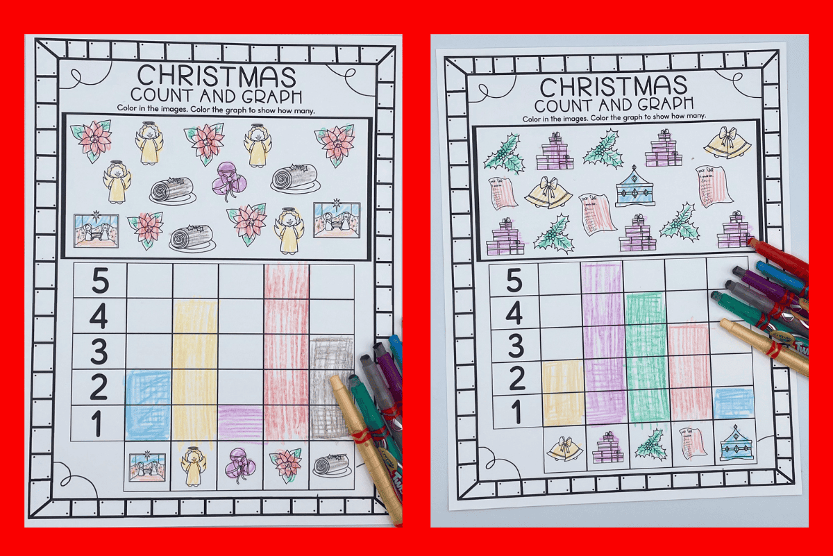 Free Christmas Graphing Worksheets | Count & Color