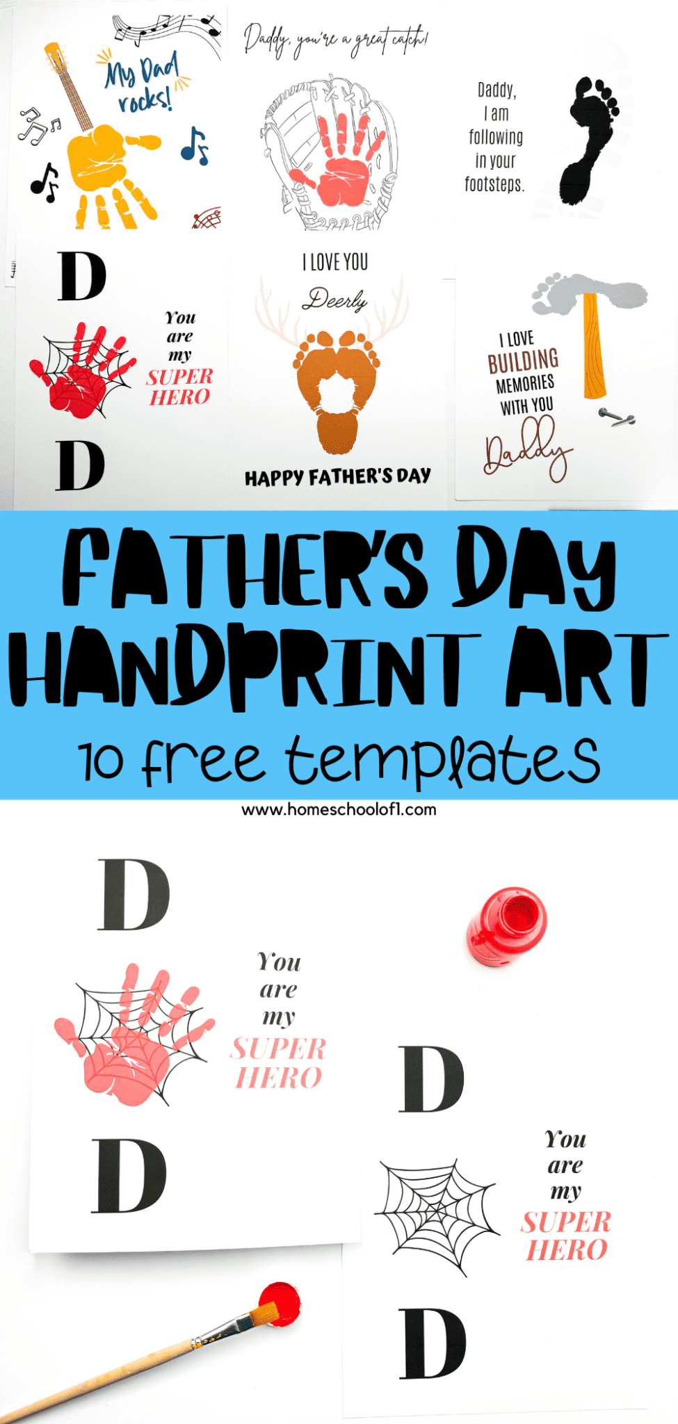 Father's Day Handprint Art (10 Free Templates)