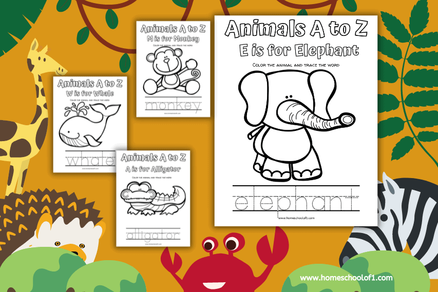 Free Alphabet Animals Coloring Pages for Kids