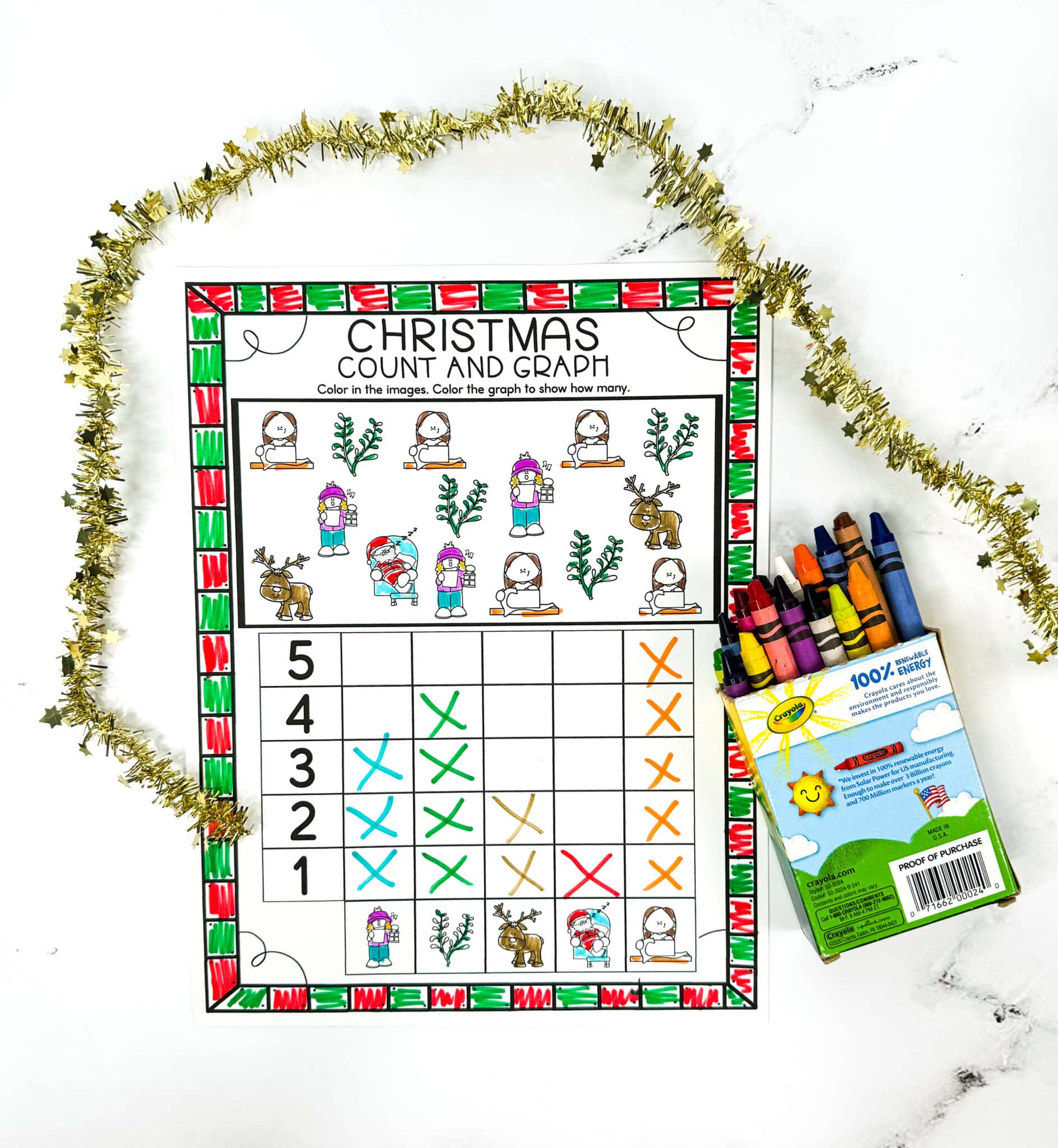 Free Christmas Graphing Worksheets | Count & Color