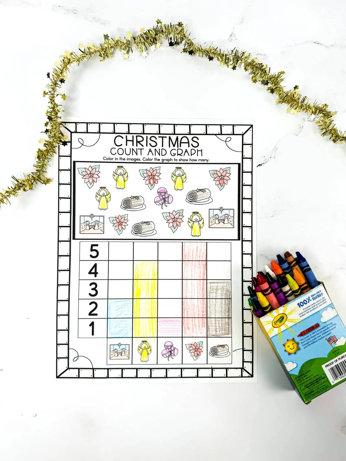 Christmas Graphing Worksheet | Count & Color (3 Free Printables)