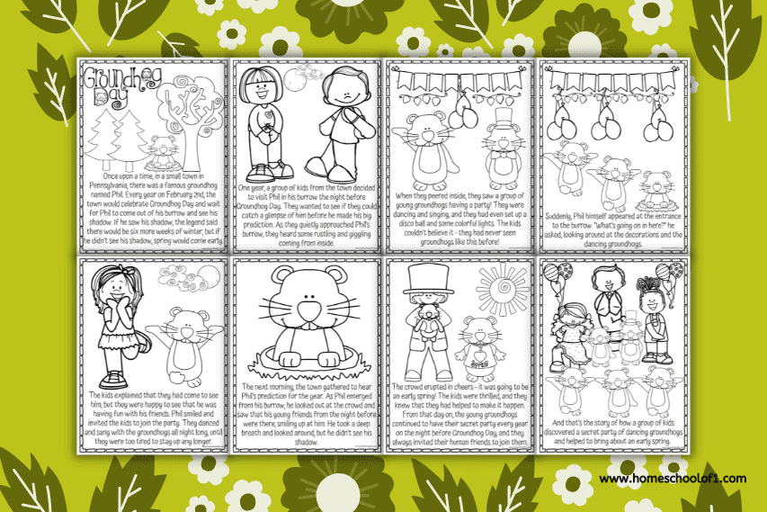 8 Free Groundhog Day Coloring Pages (& fun story!)