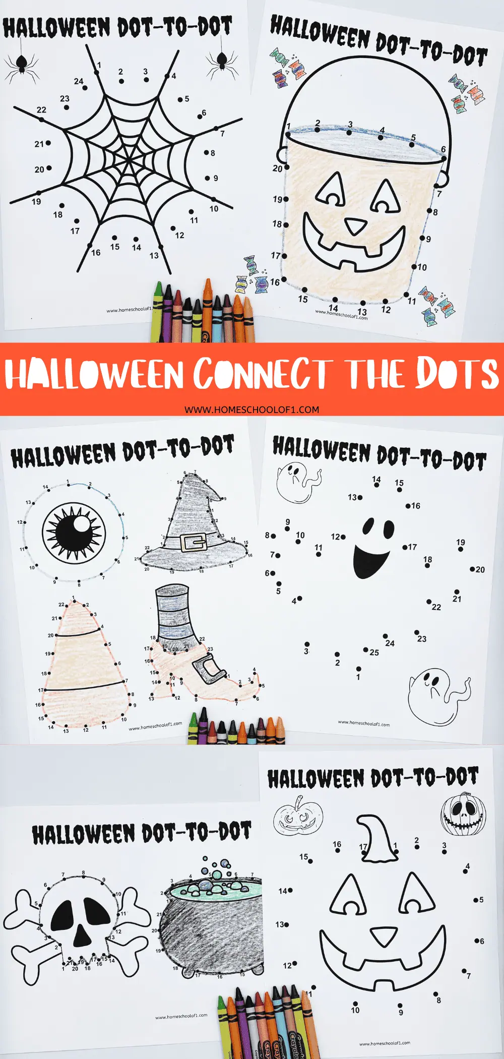 6 Free Halloween Dot to Dot Printables
