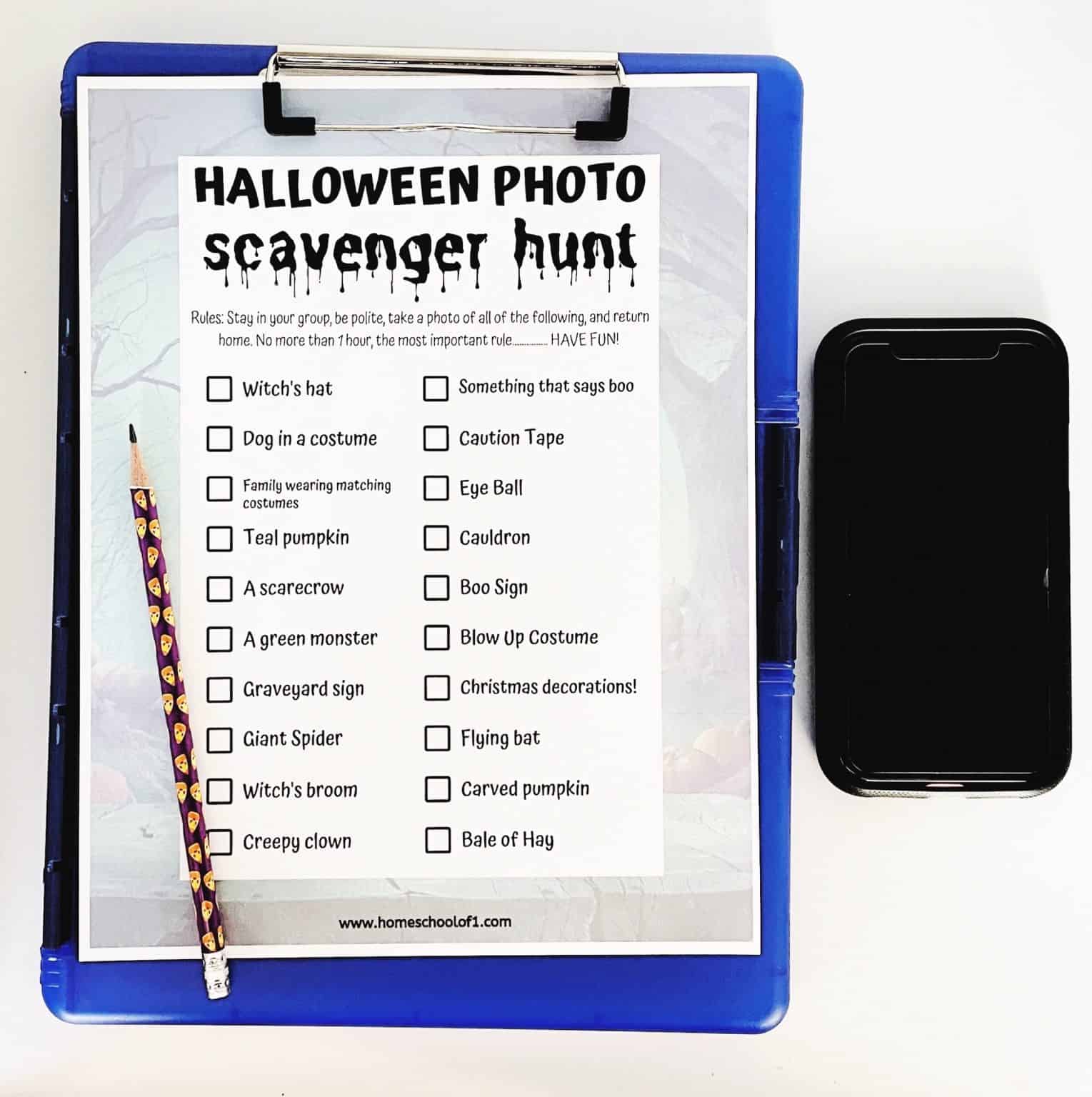 Halloween Photo Scavenger Hunt For Teens & Tweens (free)