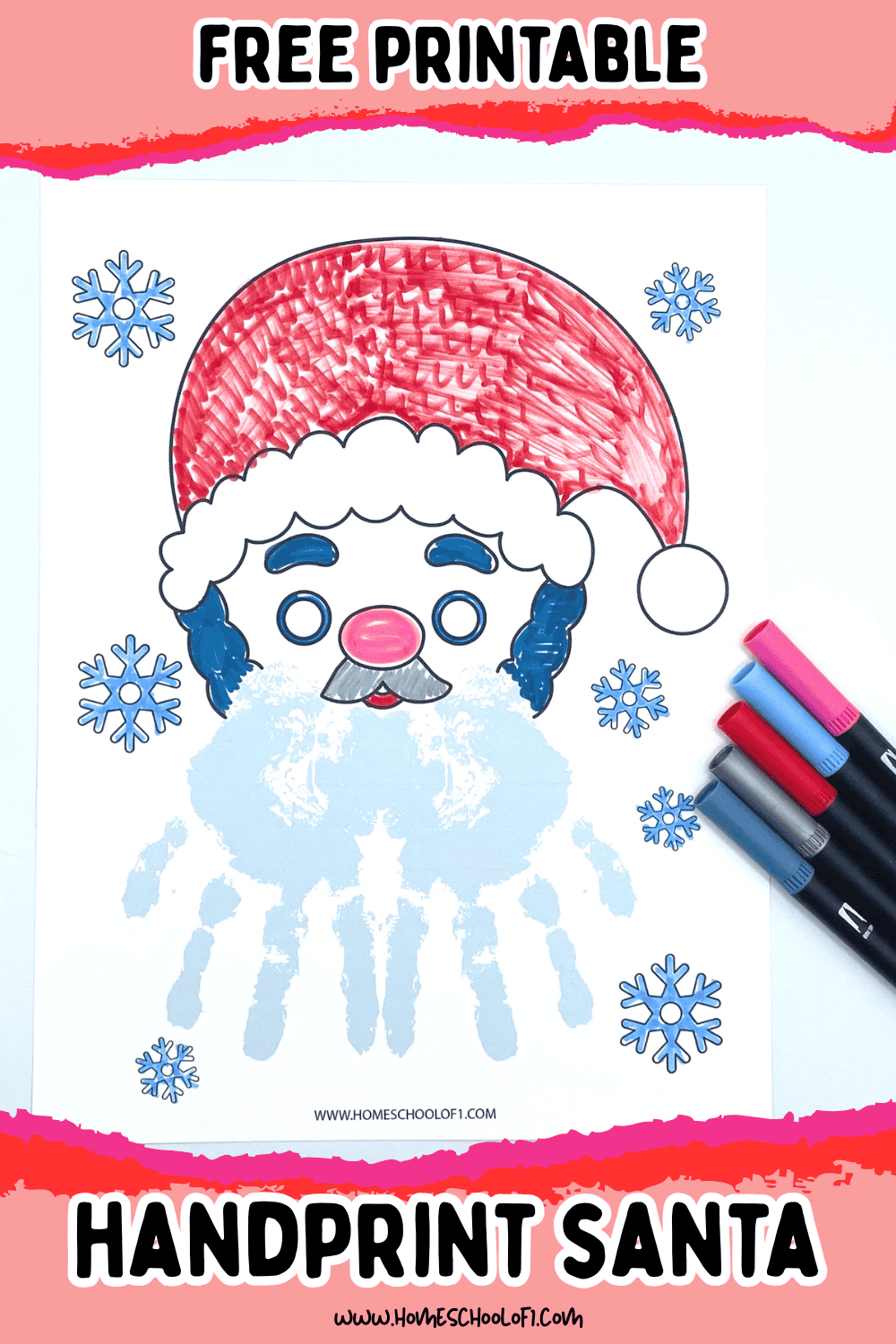 Free Festive Santa Handprint Template