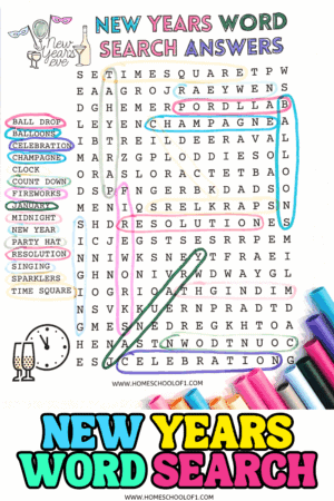 Free New Year's Word Search Printable