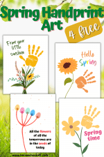 Spring Handprint Art (4 free templates) - Homeschool of One