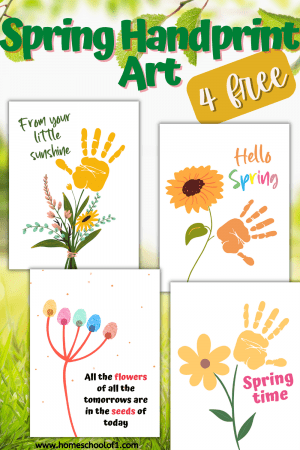 Spring Handprint Art (4 free templates) - Homeschool of One