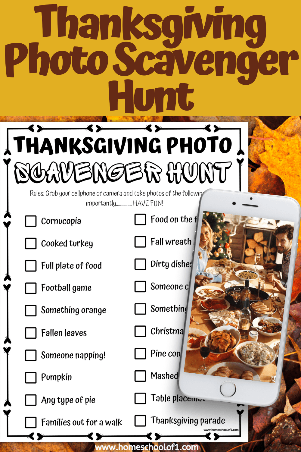 Free Thanksgiving Photo Scavenger Hunt For Kids