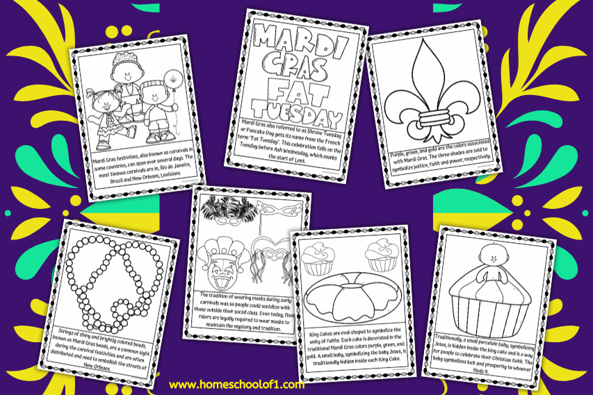7 Free Mardi Gras Coloring Pages (learn all about the carnival)