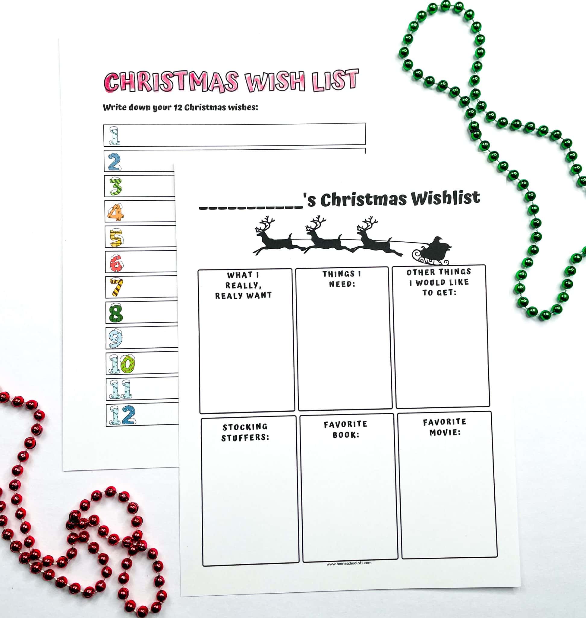 Free Santa Wish List Printable for Kids