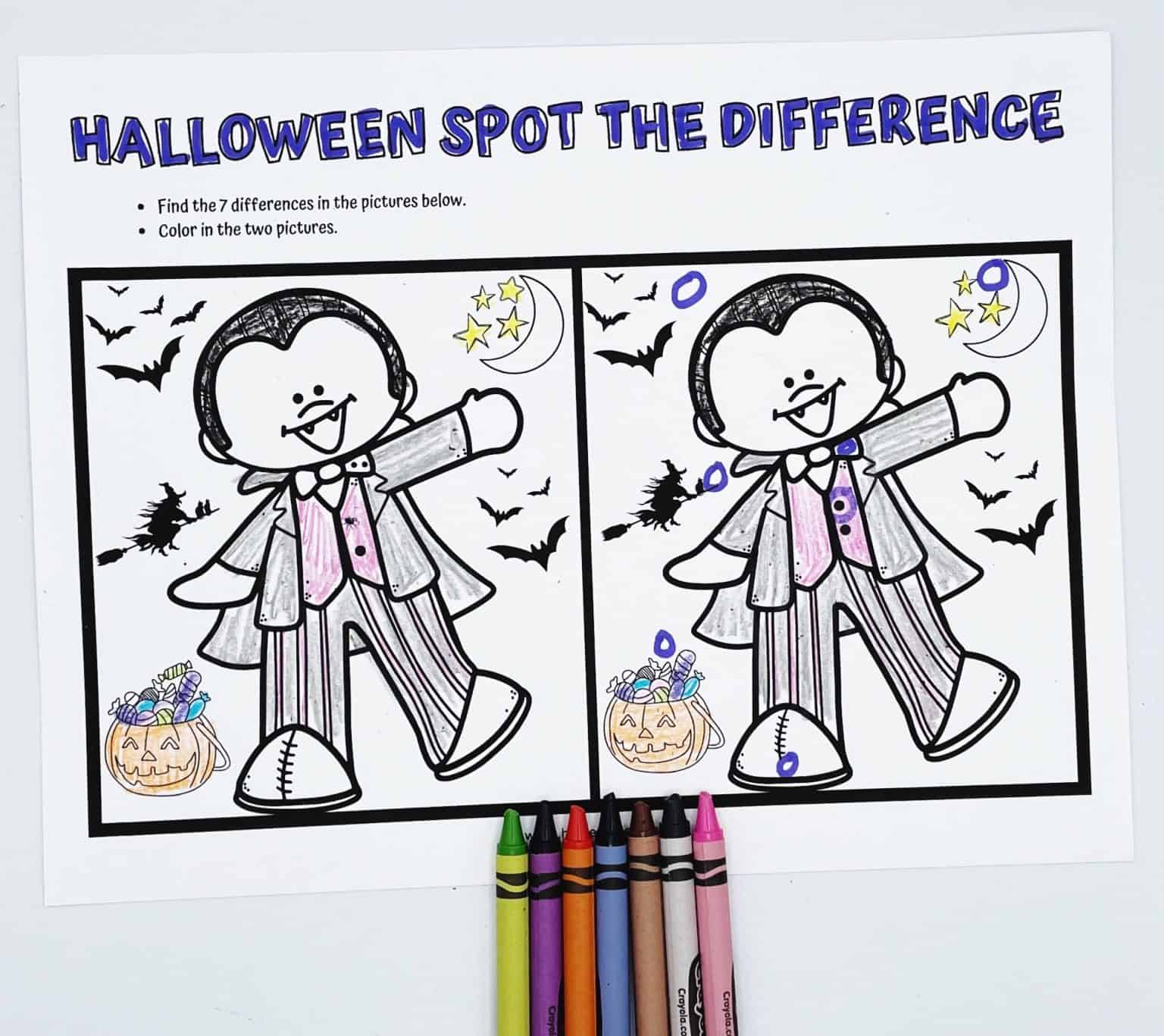 Free Halloween Spot the Difference Printable