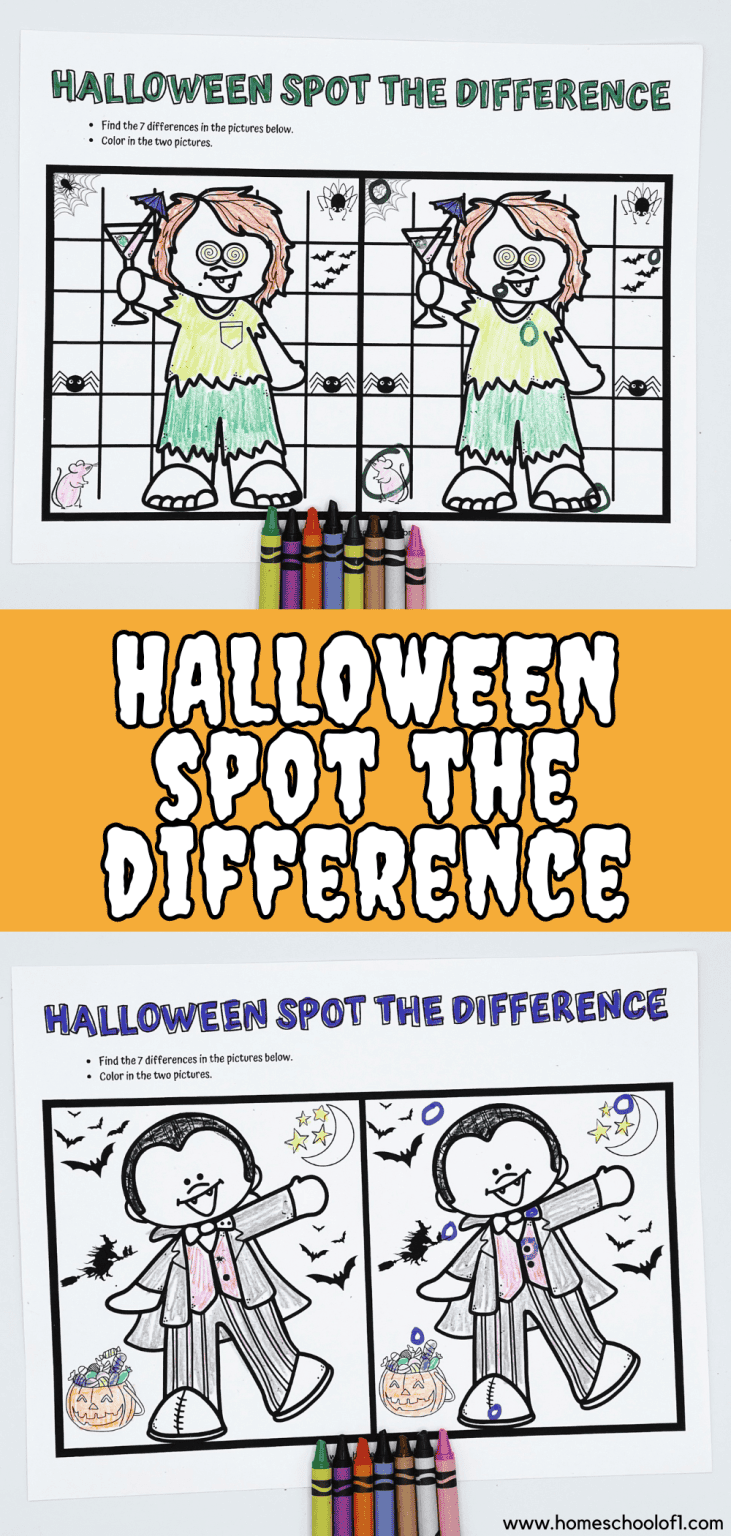 Free Halloween Spot the Difference Printable