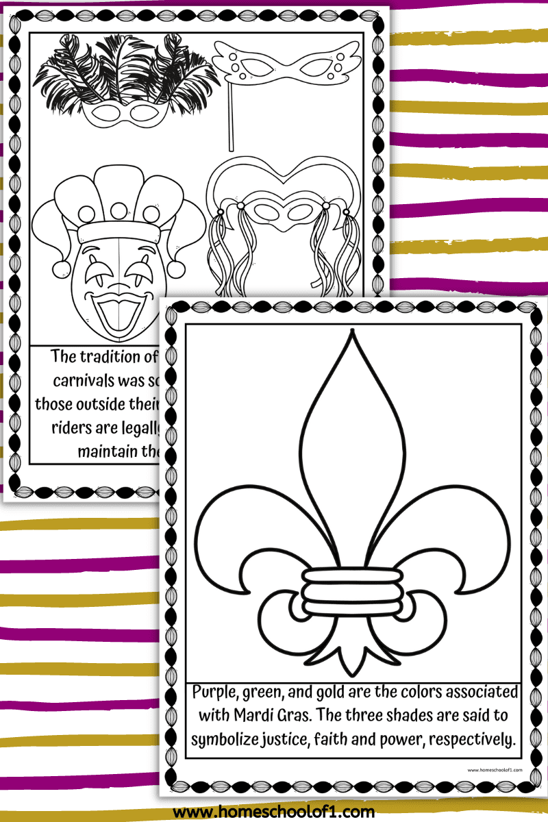 7 Free Mardi Gras Coloring Pages (learn all about the carnival)