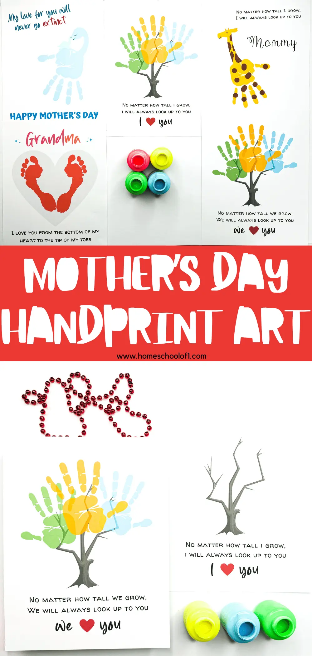 Mother's Day Handprint Art (5 Free Printables)