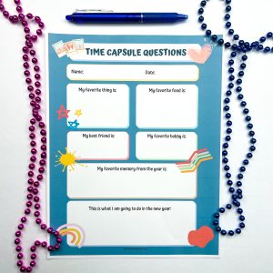 Time Capsule Questions for New Year's Eve (2 Free Printables)