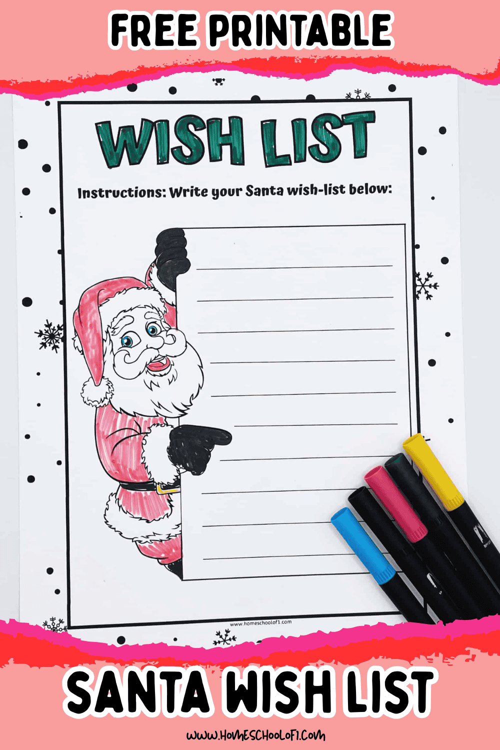 Free Santa Wish List Printable for Kids