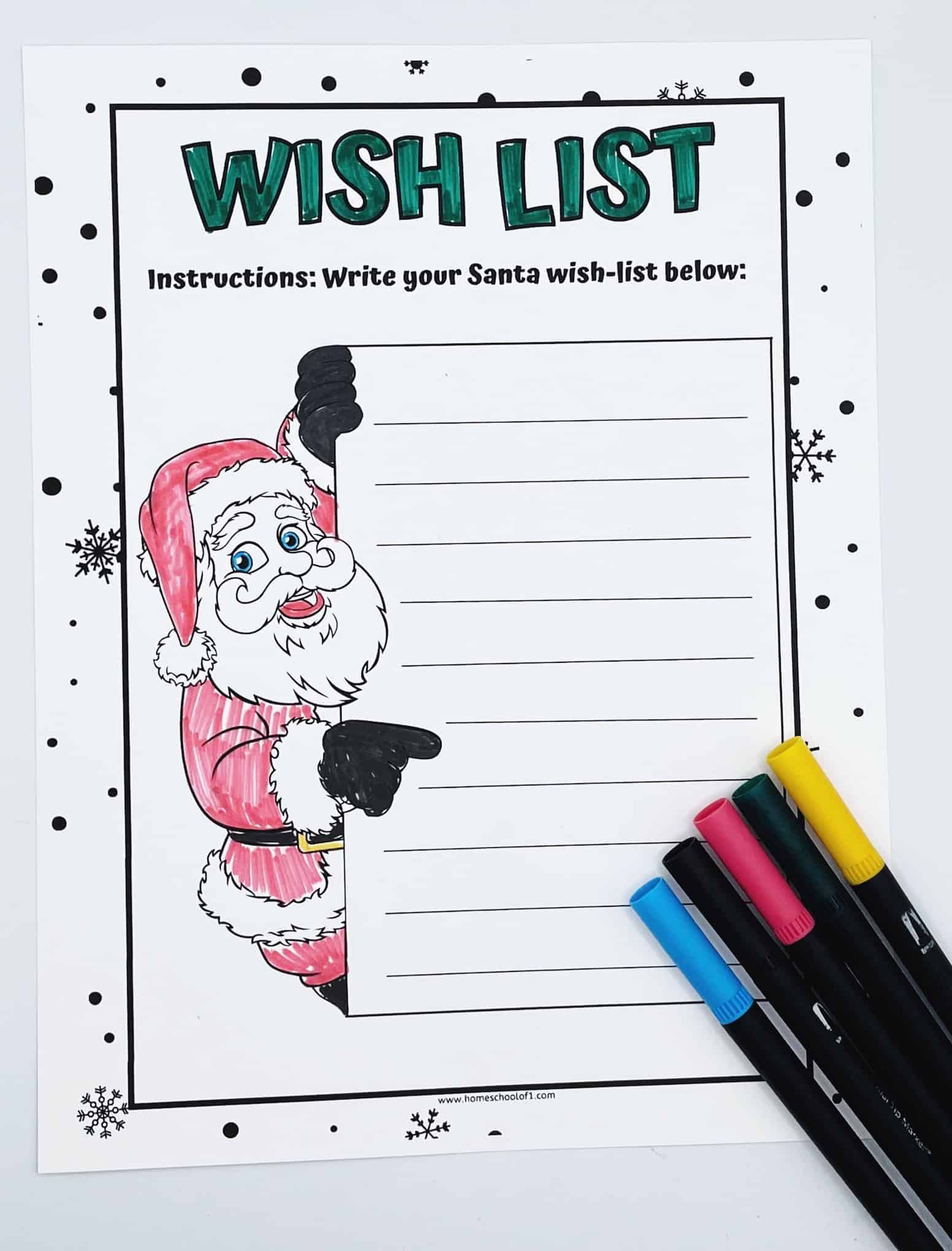 Free Santa Wish List Printable for Kids