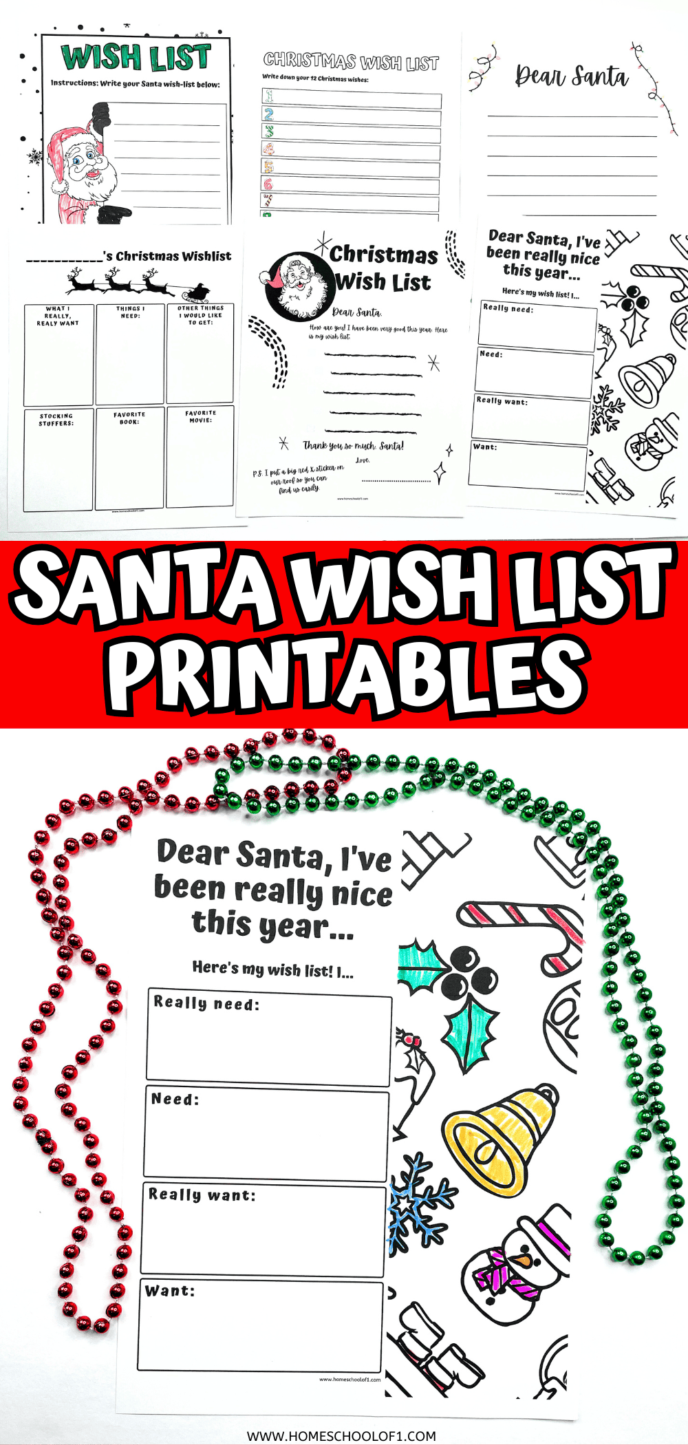 Free Santa Wish List Printable for Kids
